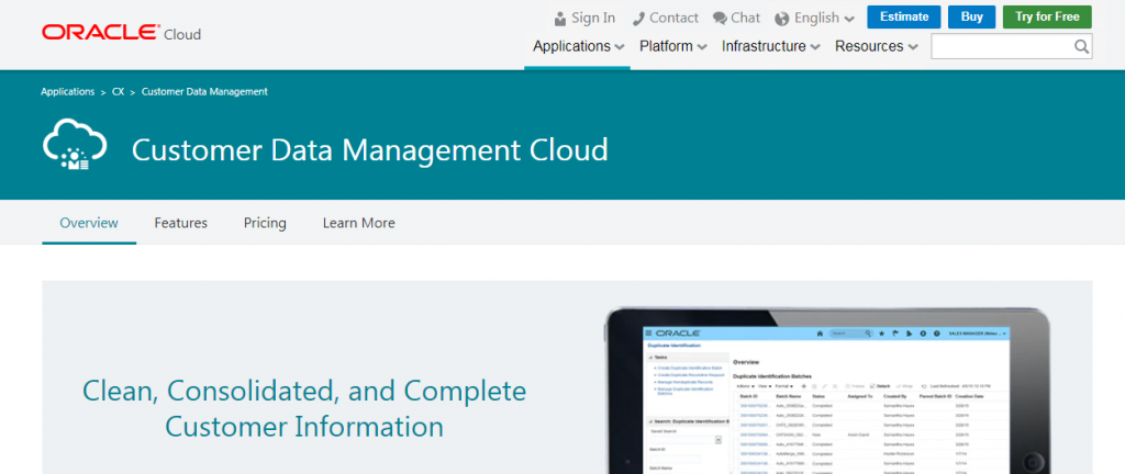 Oracle CDM in the Cloud 】Información, Reseñas y Precios | 2019