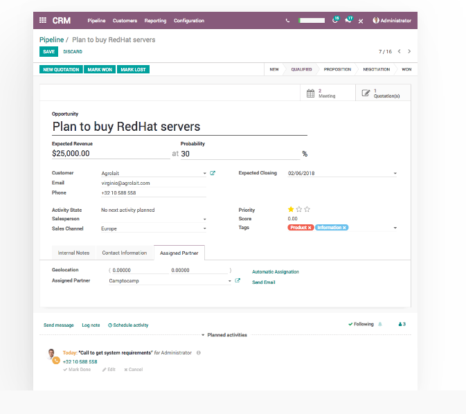 Odoo Crm