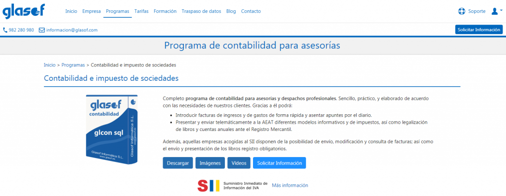 Glasof Software Contabilidad 】Información, Reseñas y Precios | 2019